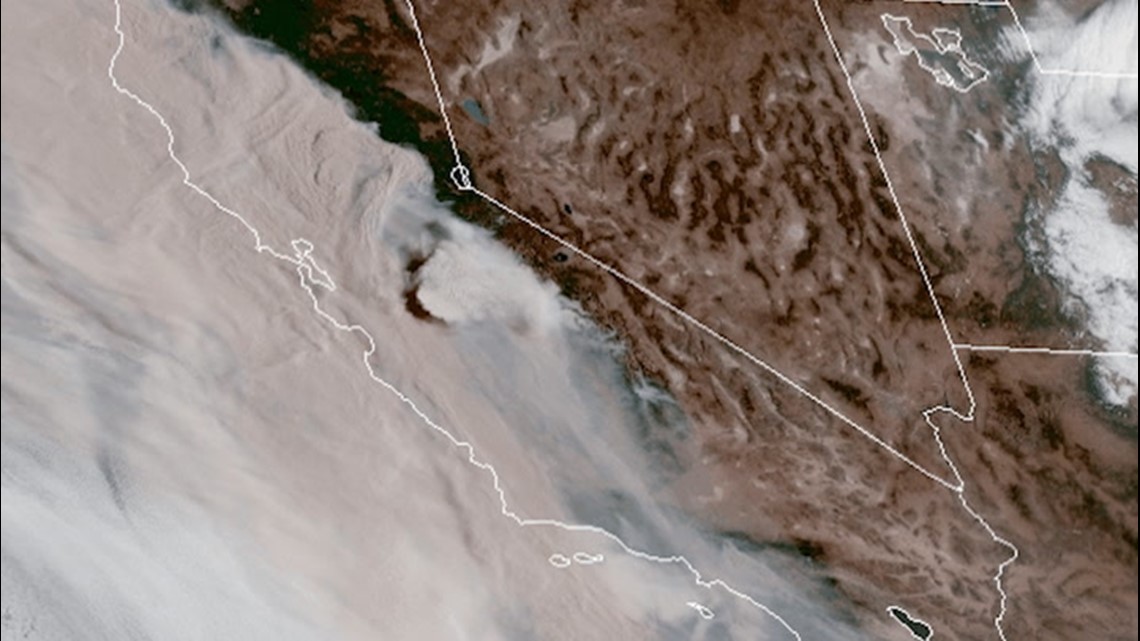 Satellite captures wildfire smoke hovering above California | king5.com