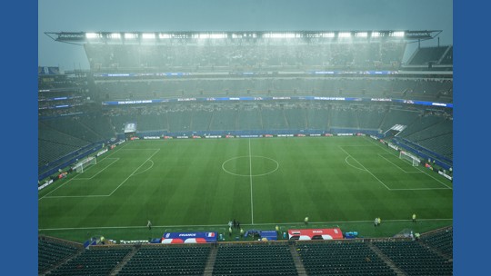 World Cup sees first weather delay as fans cleared from seats at France ...