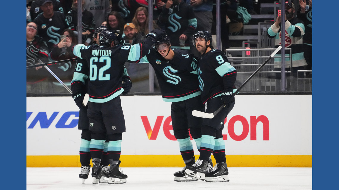 Marchment scores in Seattle debut as Kraken win season opener for first ...