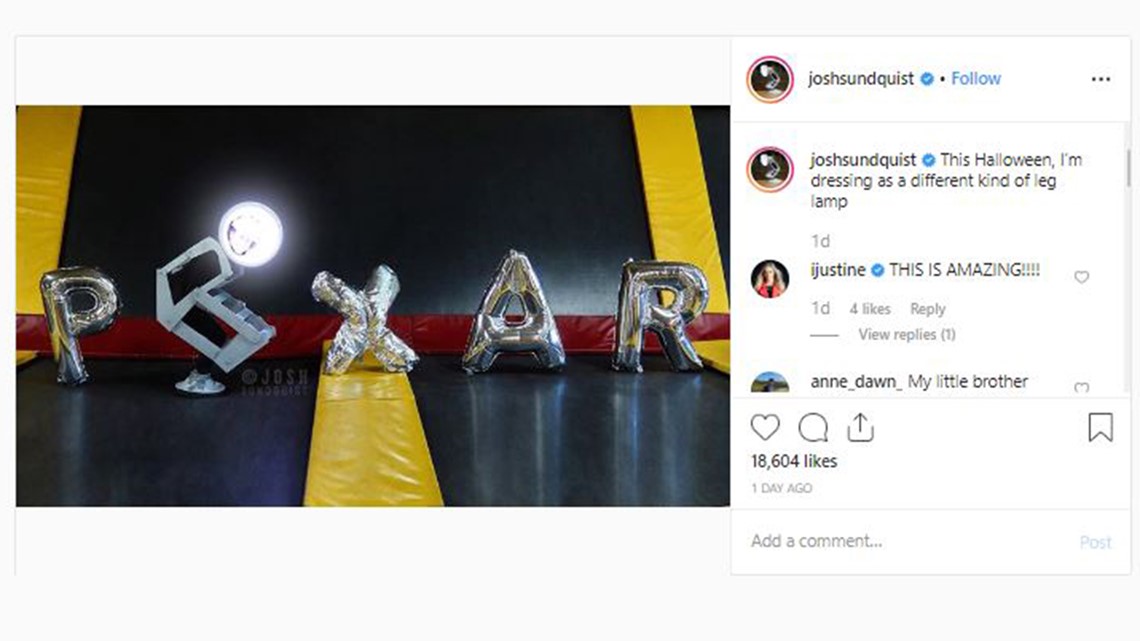 Check it out: Comedian with one leg is Pixar lamp for Halloween | king5.com