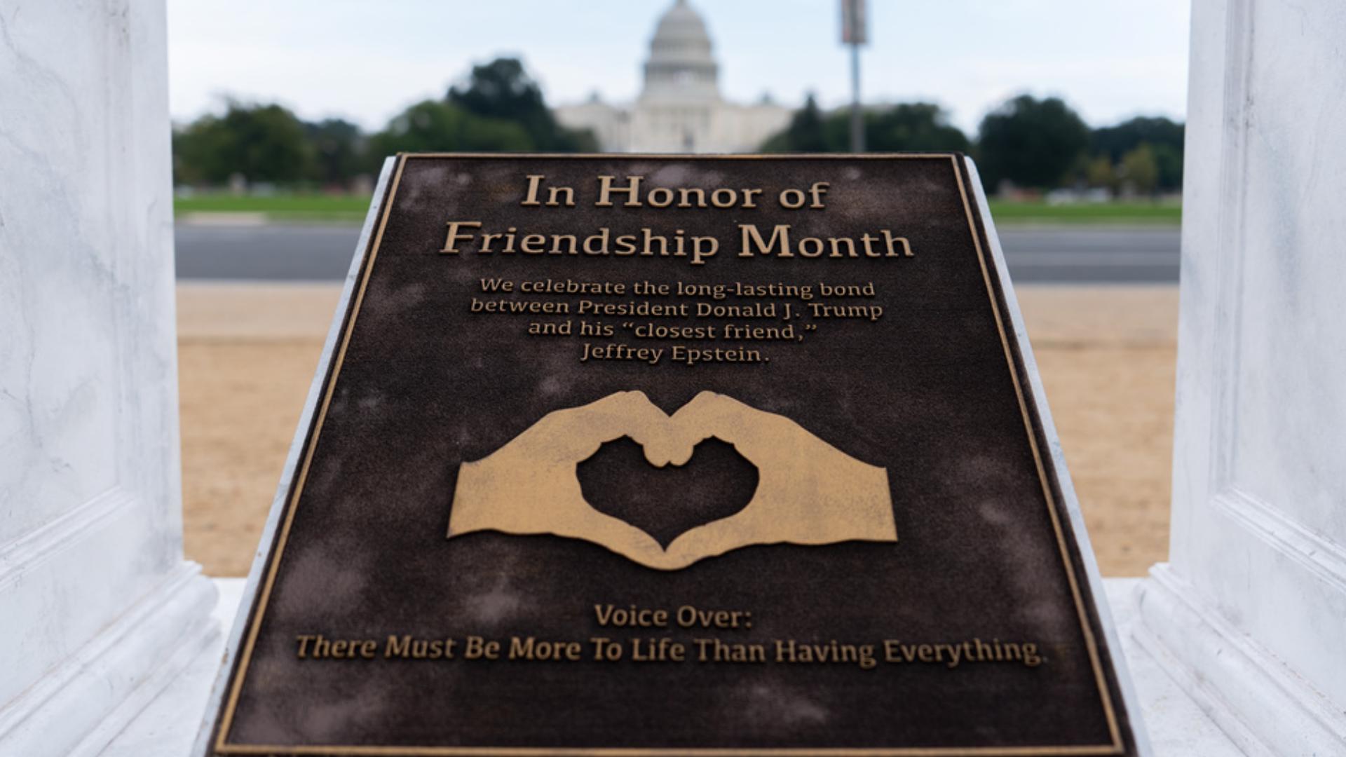 Trump-Epstein statue removed from the National Mall | king5.com