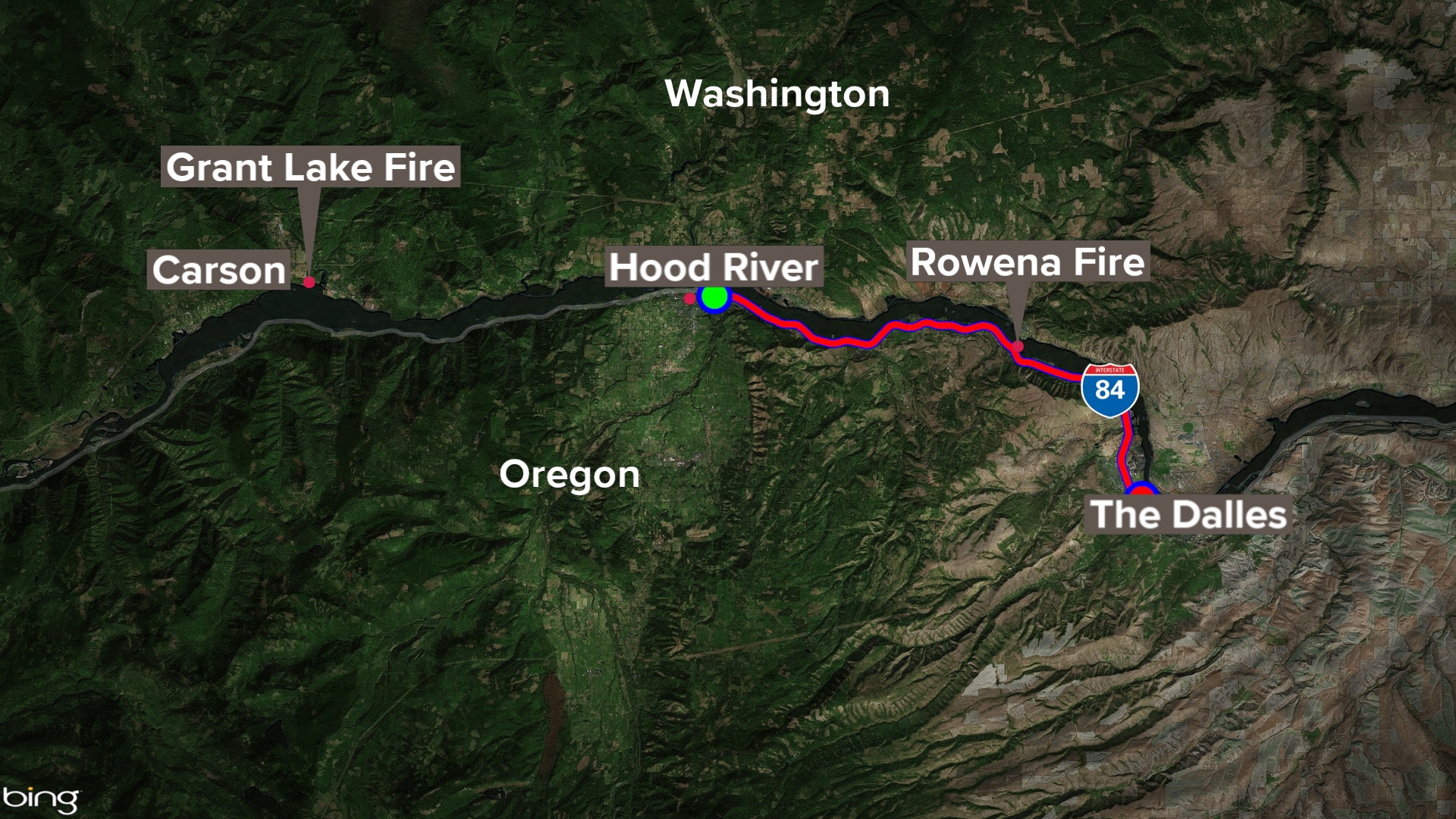 Evacuations issued for parts of The Dalles due to Rowena Wildfire ...