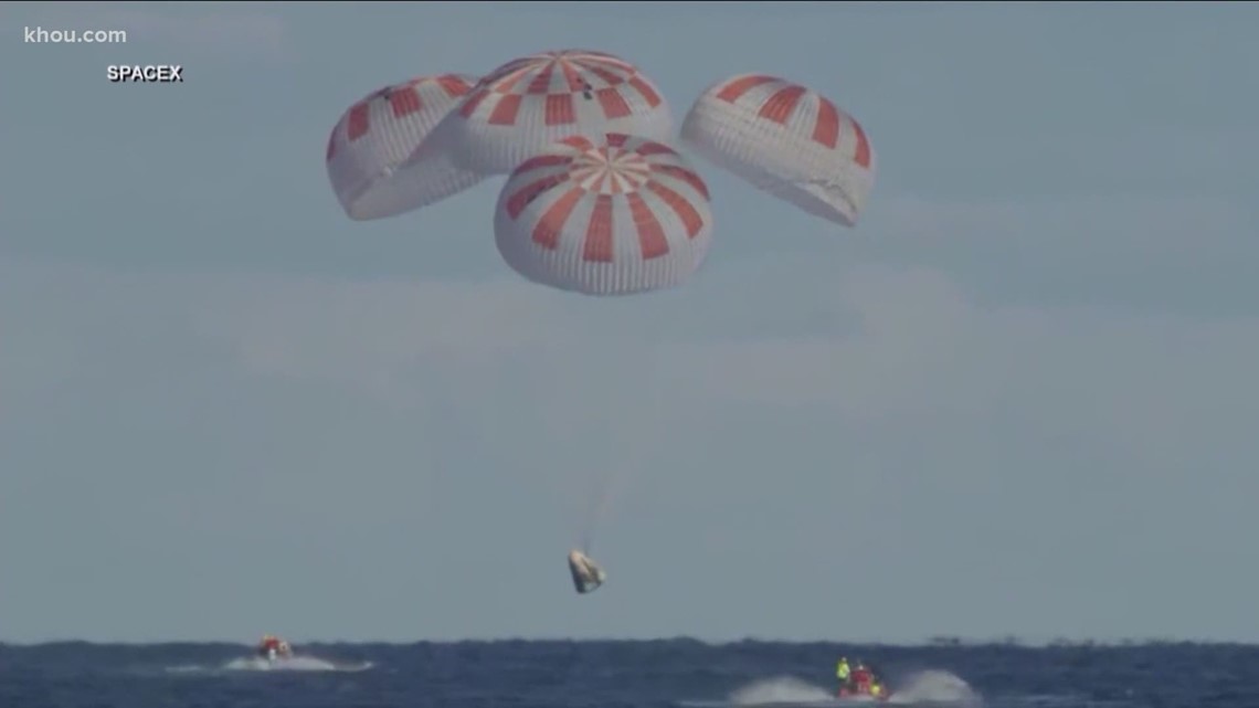 SpaceX splashdown update: Crew Dragon splashes down in Gulf | king5.com