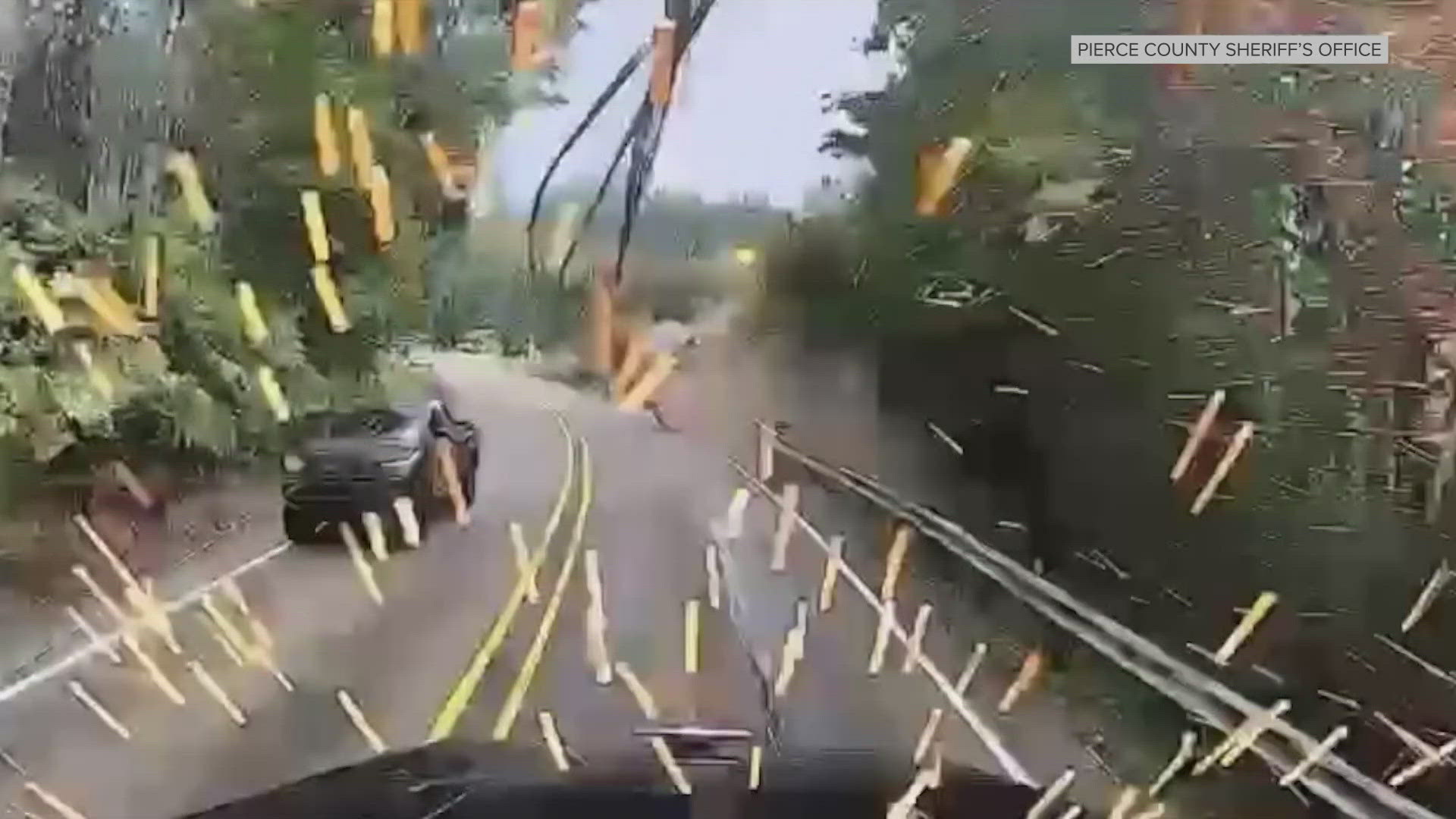 Impaired driver takes out power pole in Pierce County | king5.com