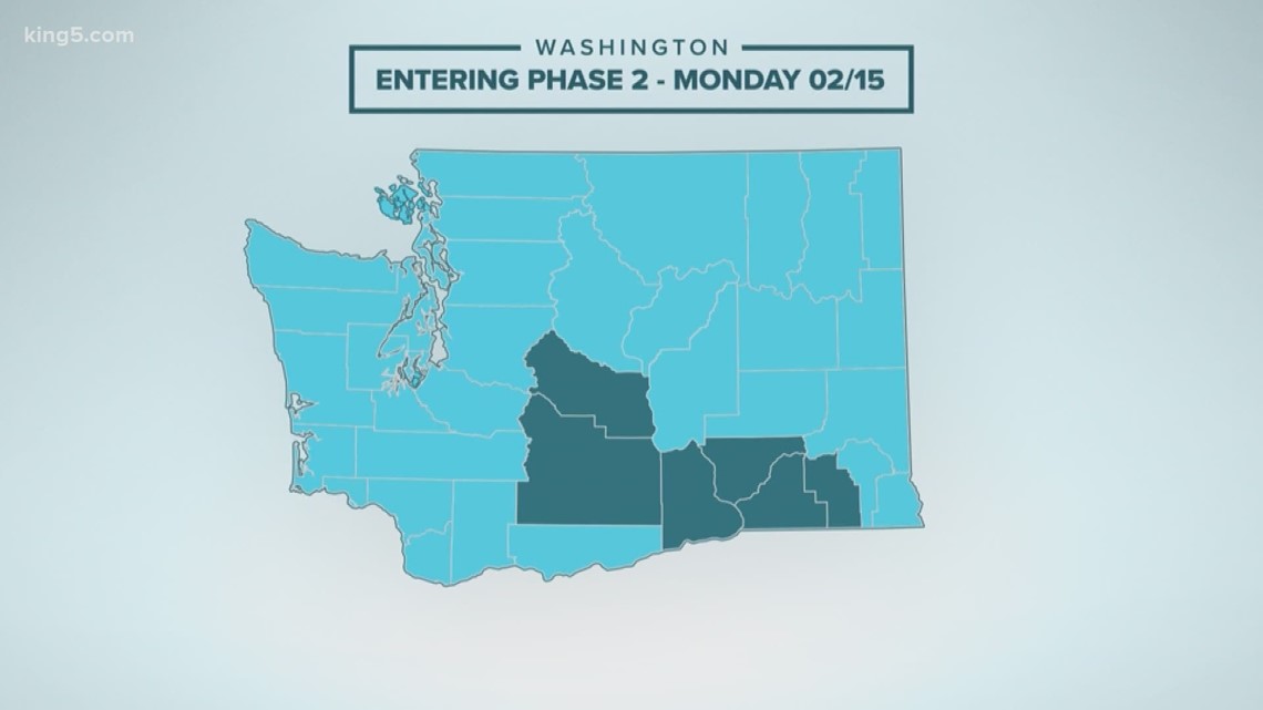 5 more Washington regions advance to Phase 2 of reopening on Sunday ...