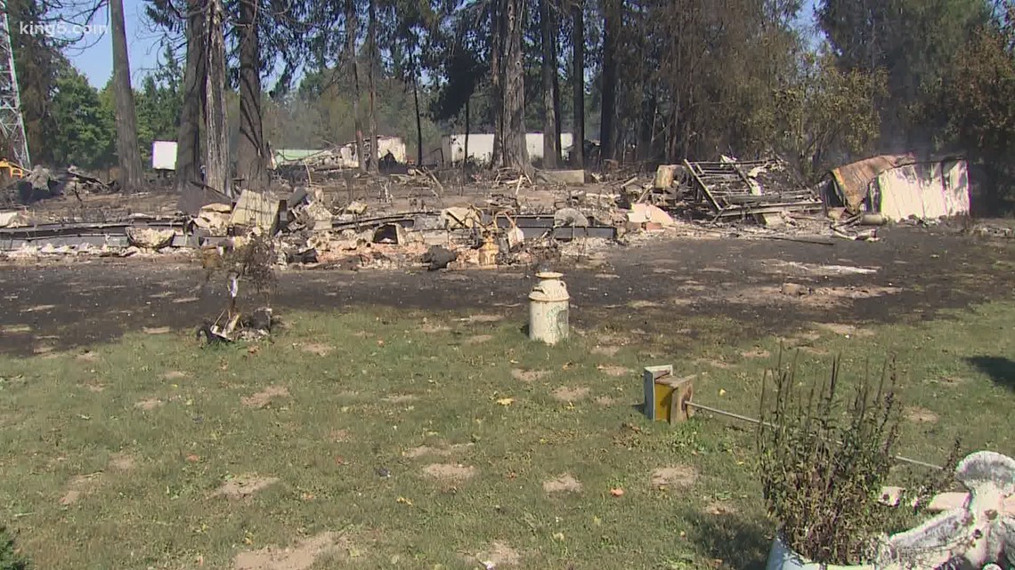 Firestorm roars through Graham, Washington, destroying six homes ...