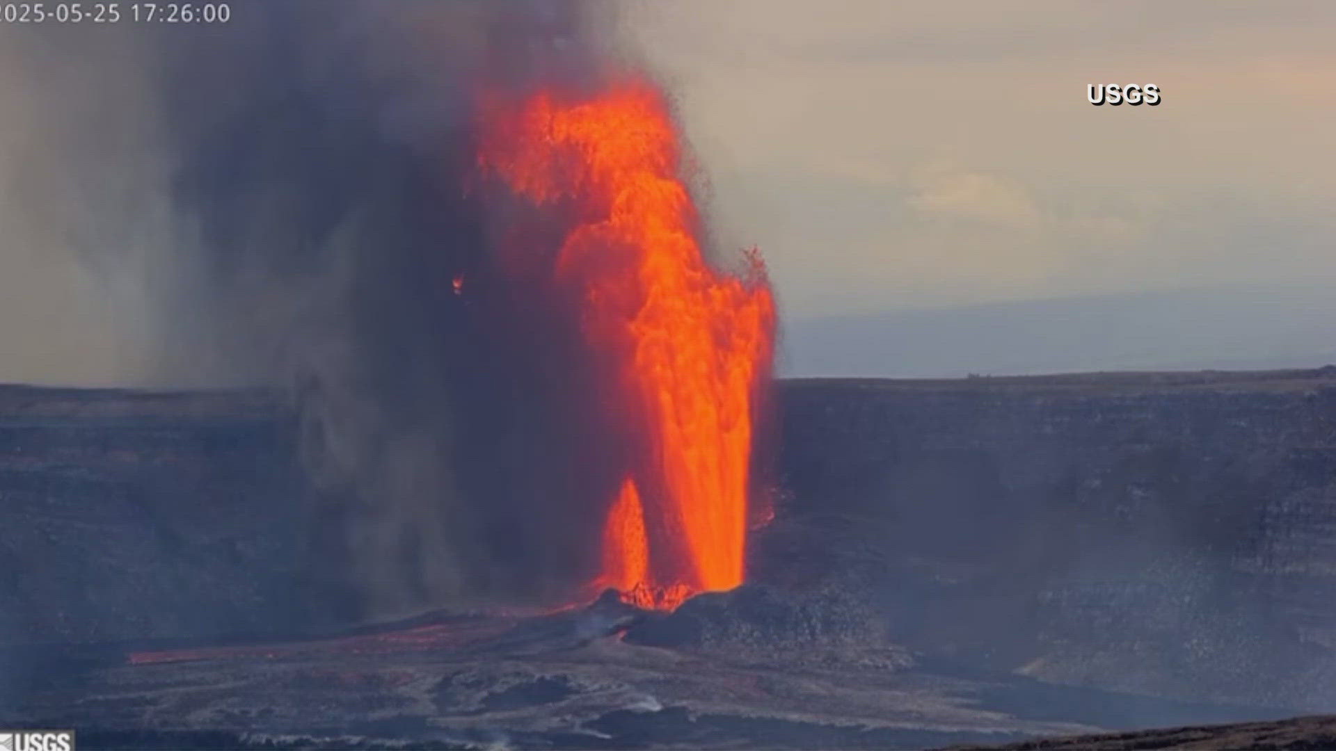 Mount Kilauea Volcano Erupting