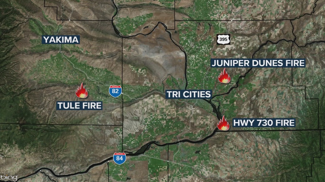 New wildfires spark in Central Washington | king5.com