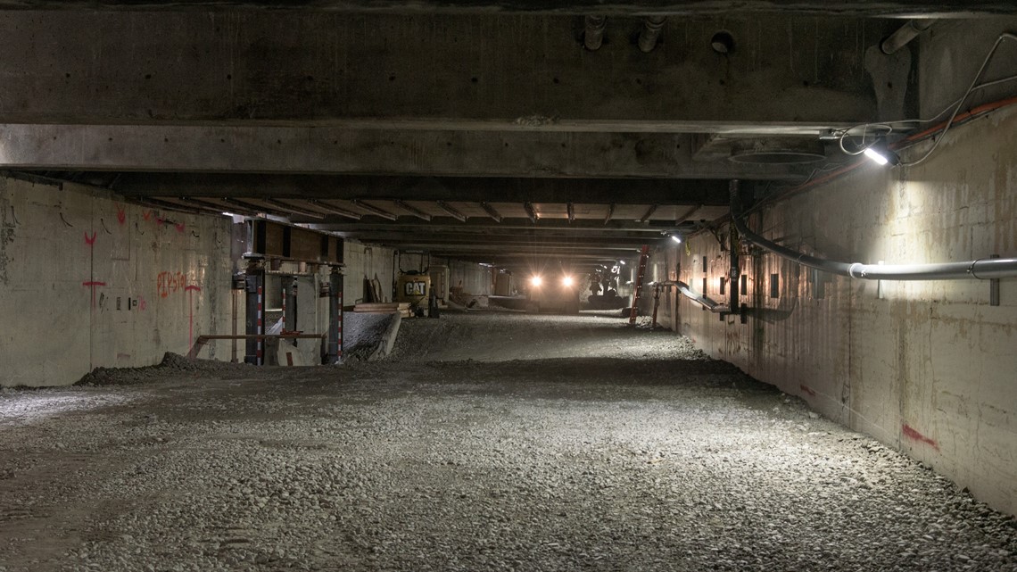 Work filling Seattle's Battery Street Tunnel with rubble mostly ...