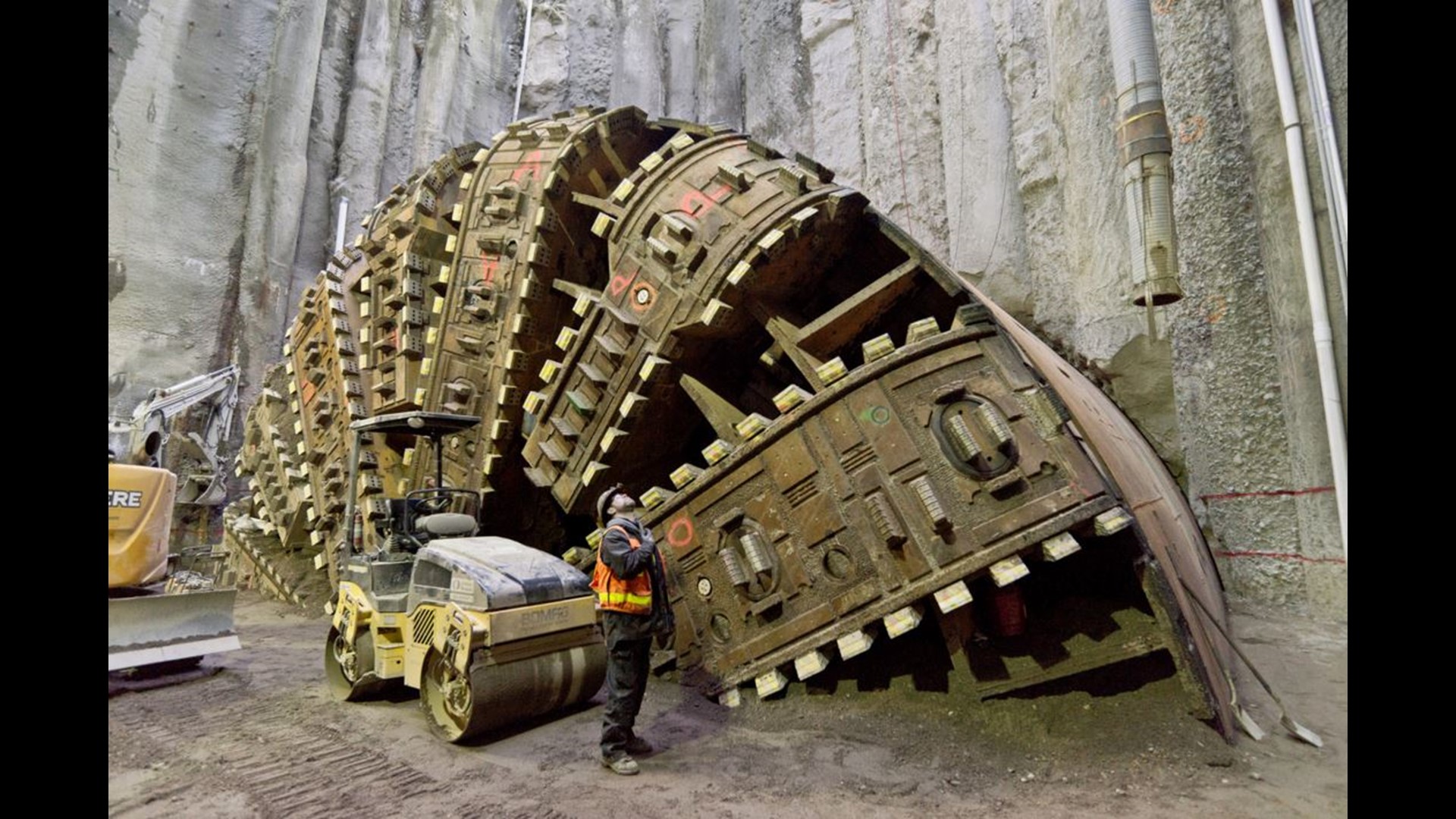 Bertha breaks through access pit wall | king5.com