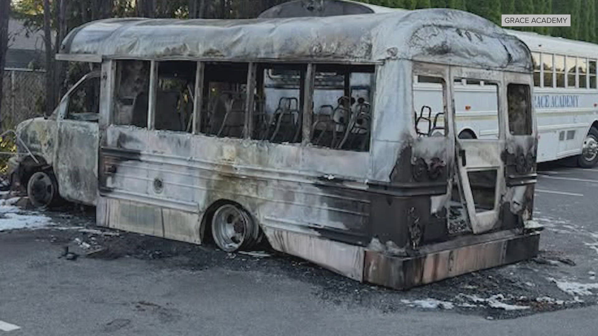 Attempted gas theft sparks Grace Academy bus fire in Marysville | king5.com