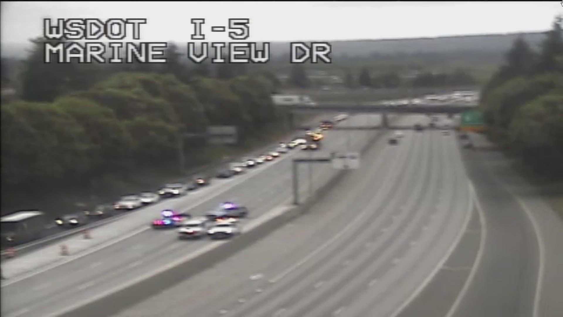 Westbound US 2 in Everett reopens after vehicle fire | king5.com