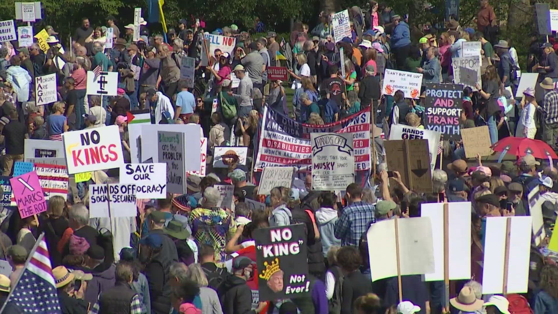 Seattle protesters join nationwide 'Hands Off' rally against Trump's ...