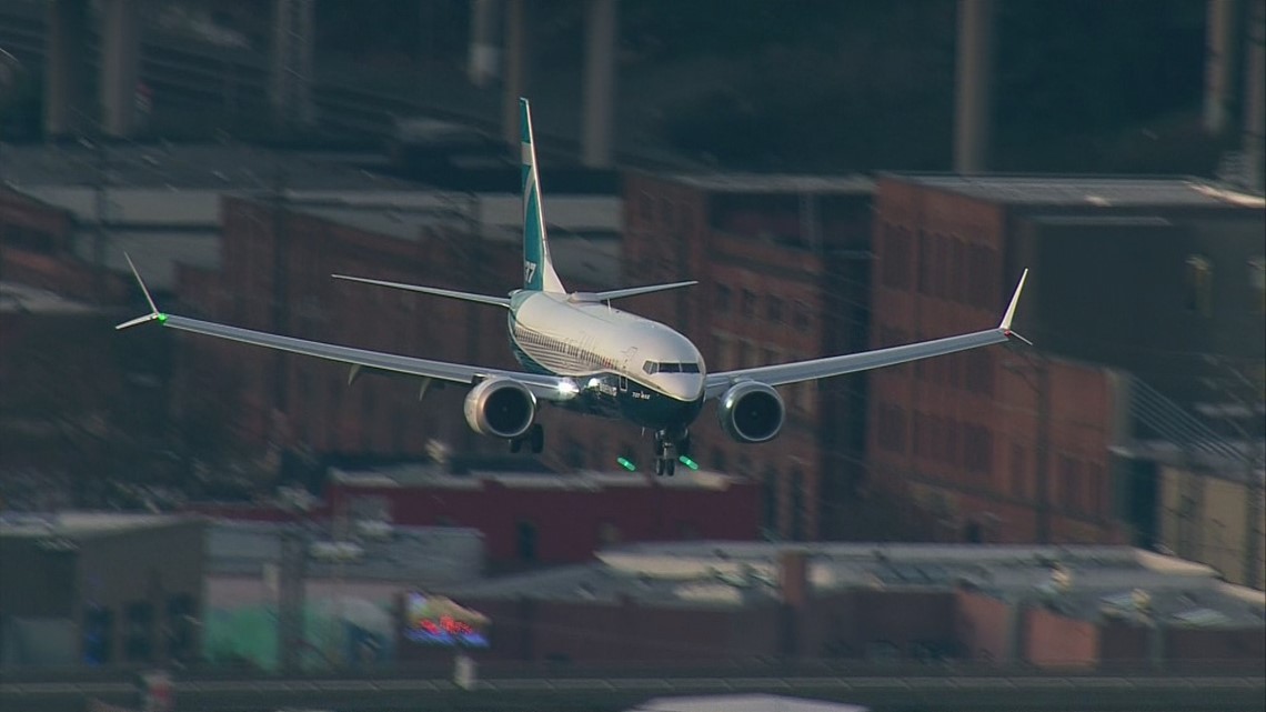 Watch Boeing 737 Max test flight land at Seattle's Boeing Field | king5.com