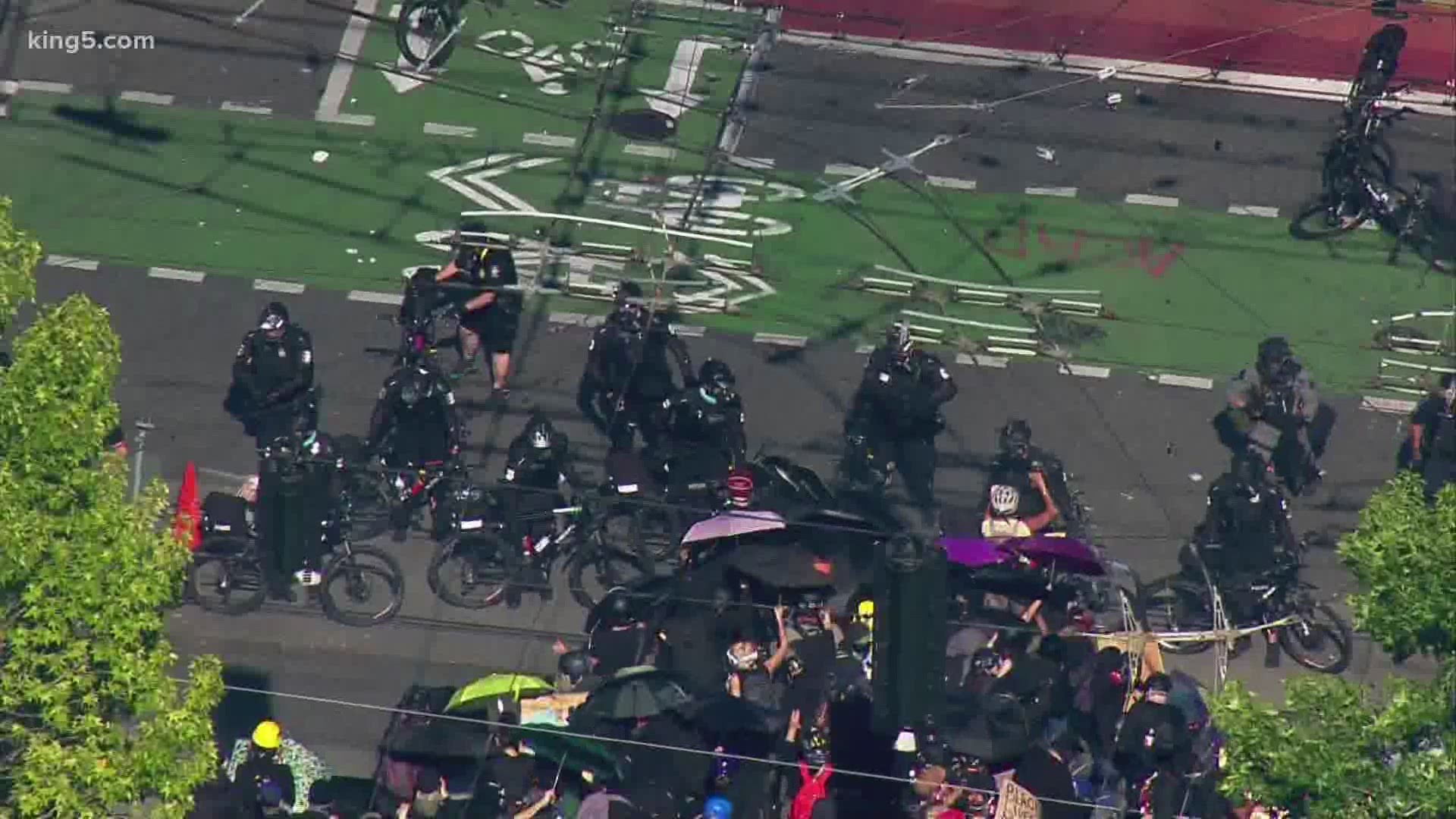 Seattle police declared 'a riot' downtown during protests | king5.com