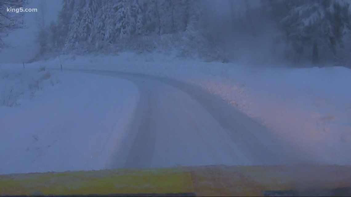A look at snowy conditions on Snoqualmie Pass | king5.com