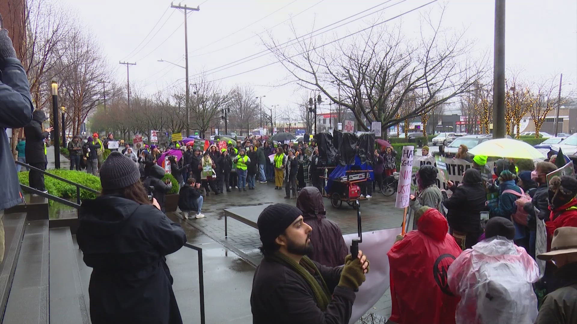 Starbucks workers protest at Seattle headquarters as strike expands ...