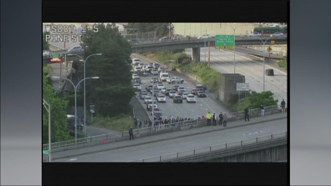 Protesters force I-5 closure in downtown Seattle | king5.com