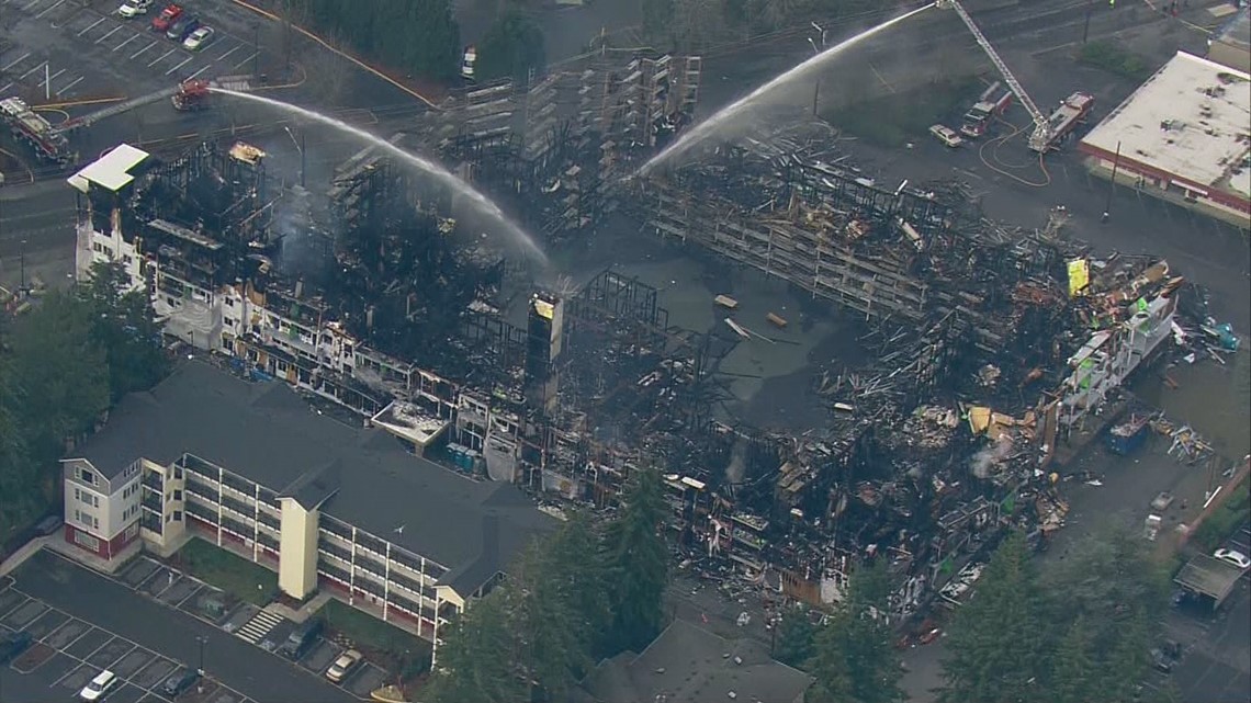 2 firefighters injured in 3-alarm Lynnwood fire, 150 people displaced ...