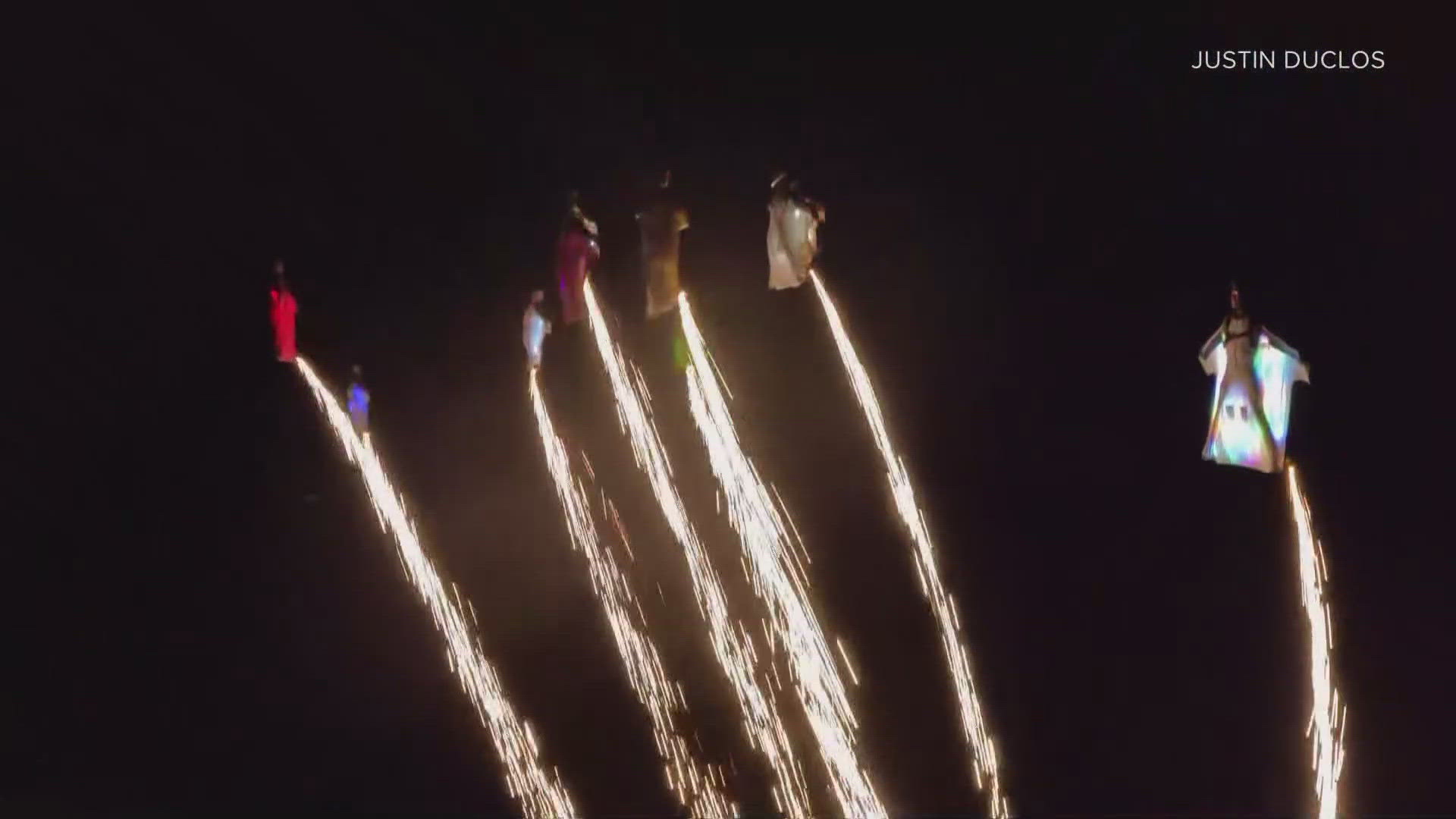 'Fire balls' above Shelton turn out to be skydivers with pyrotechnics ...