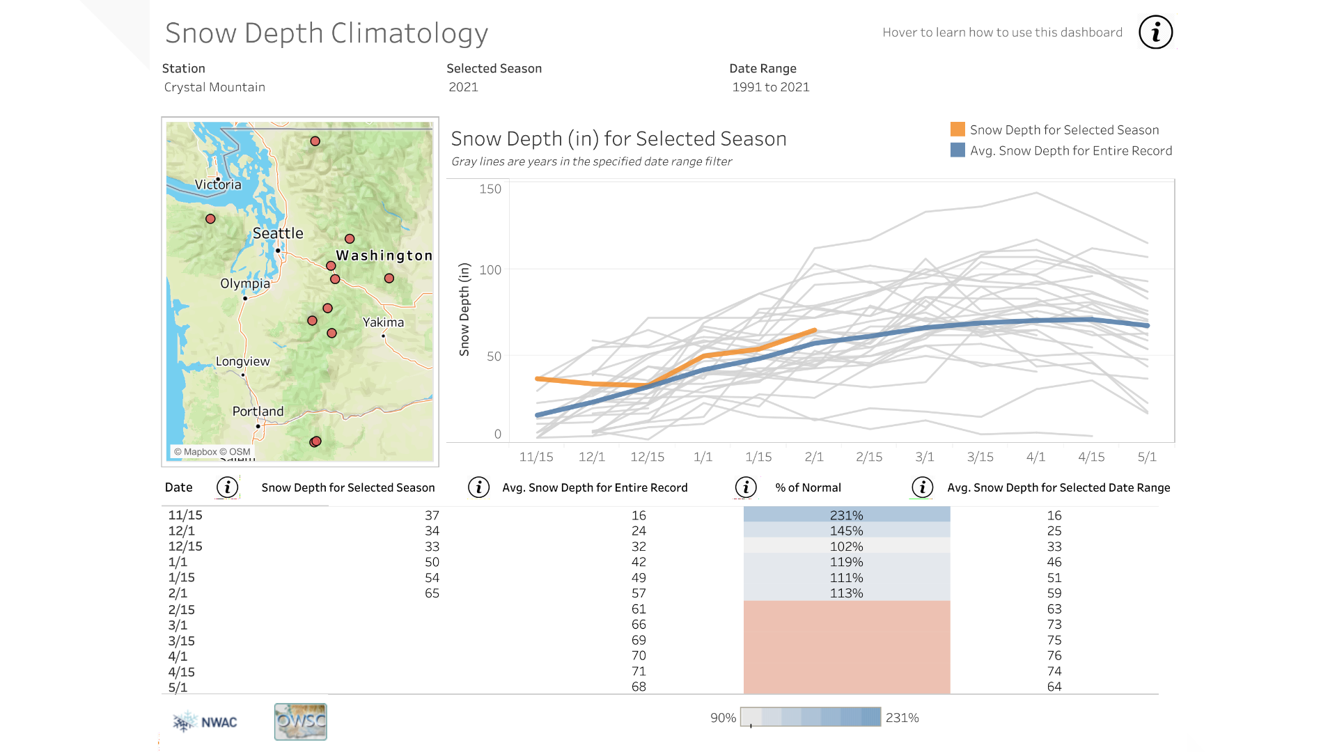 Digital tool shows Pacific Northwest snow depth, past and present ...