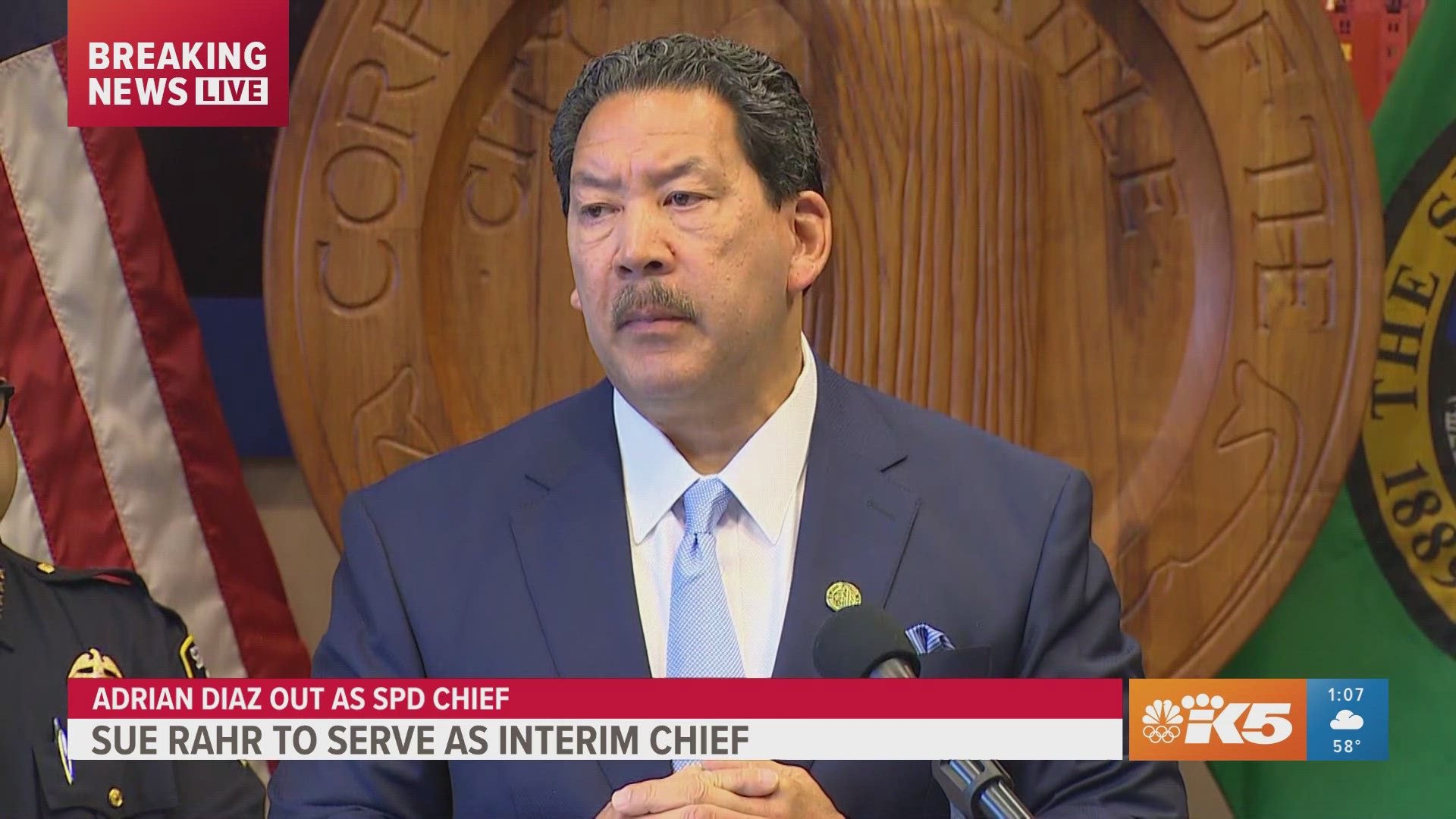 Seattle mayor announces Police Chief Adrian Diaz stepping down | king5.com
