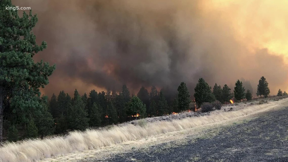 Fast-growing wildfire destroys 5 homes near Yakima, evacuations ordered ...