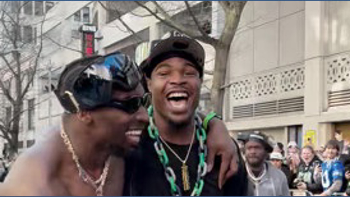 Nick Emmanwori, DeMarcus Lawrence and Derick Hall enjoying the parade ...
