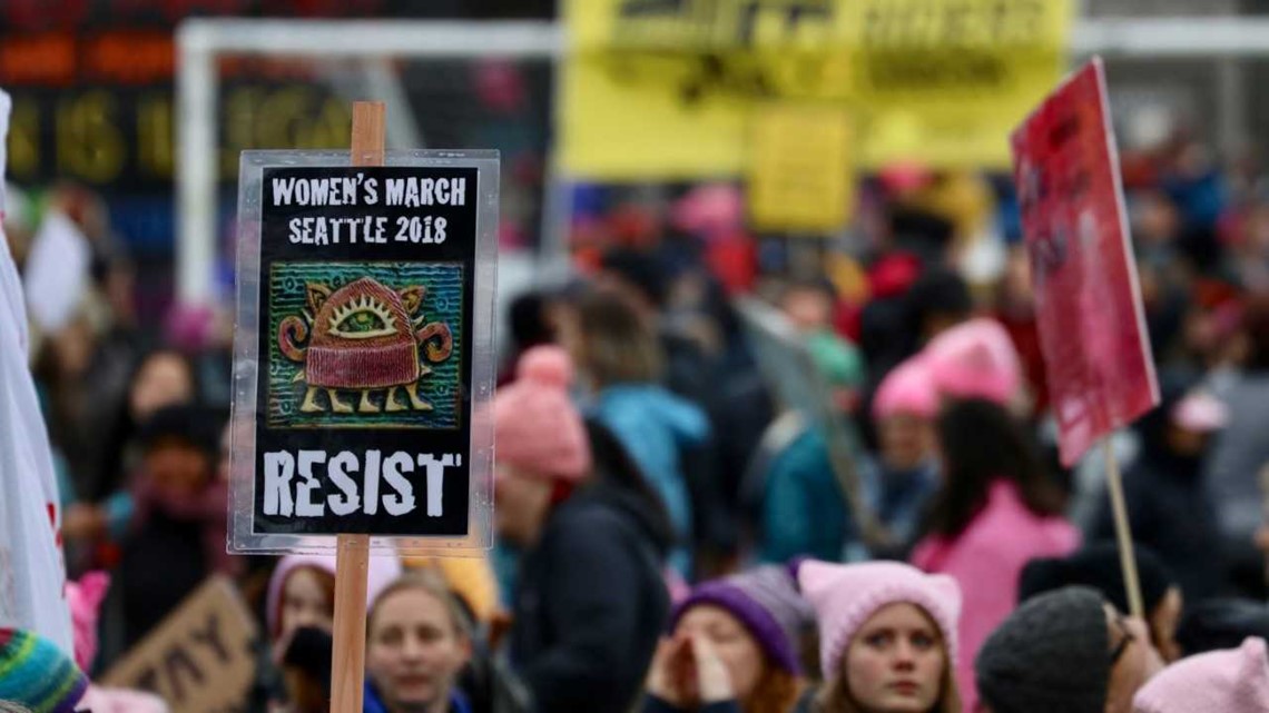 Thousands of protesters take to streets for Seattle Women's March ...