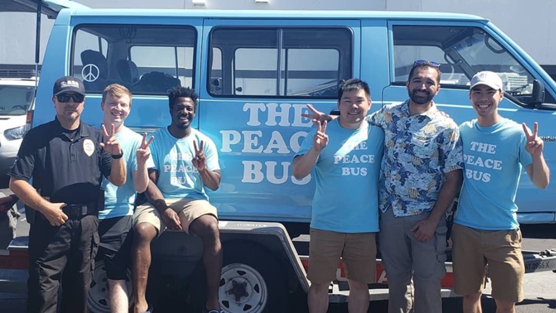 All aboard The Peace Bus, a Tacoma's man's 3-year mission to promote ...