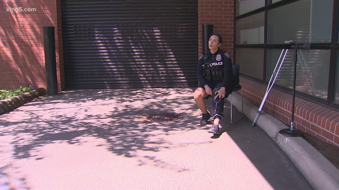 Injured Seattle police officer recounts clash with protesters at East ...
