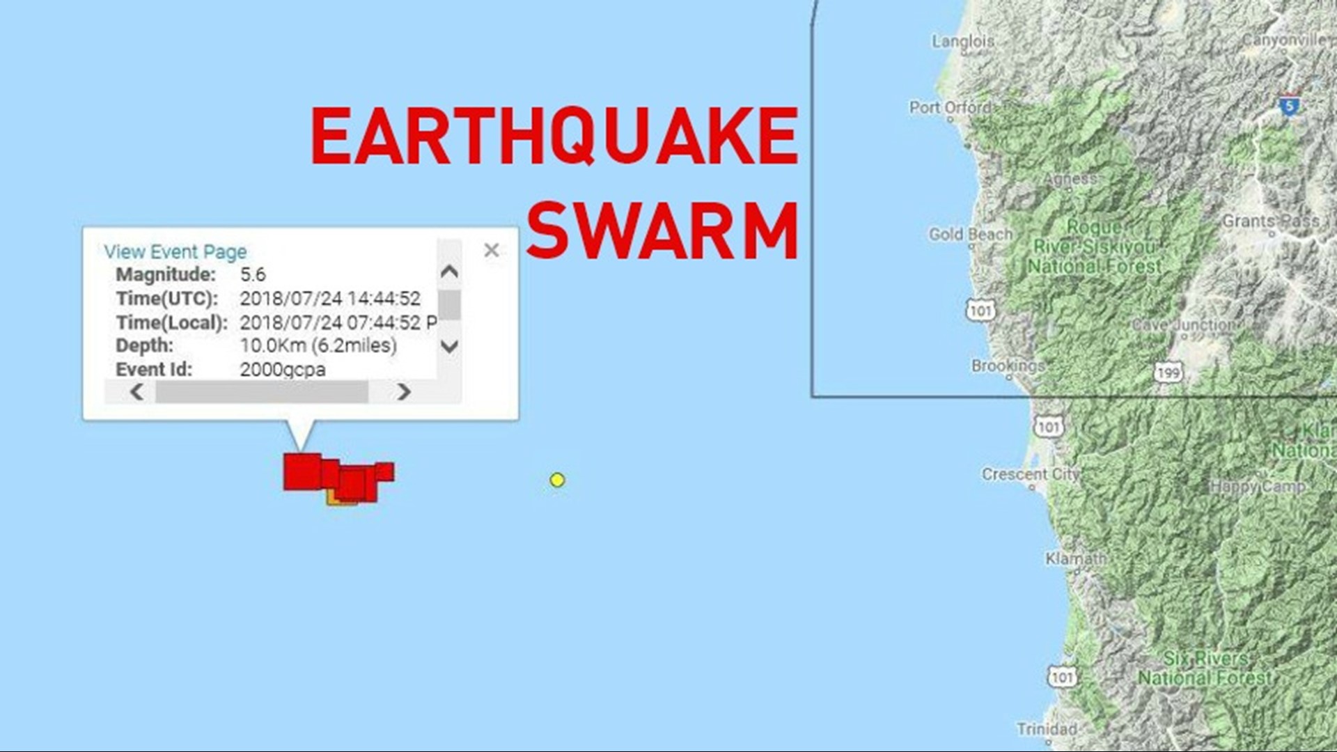 Earthquake swarm strikes off West Coast | king5.com