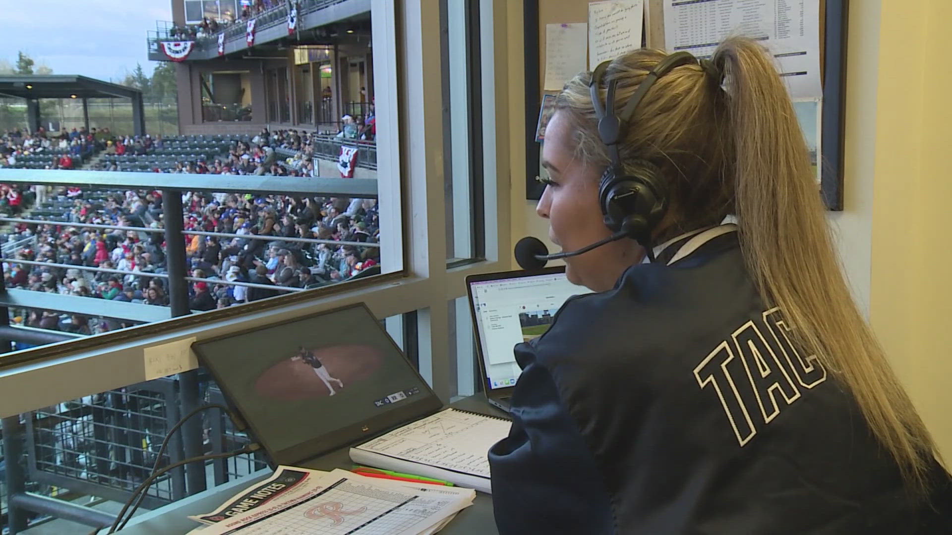 Rylee Pay makes history as first female broadcaster for Tacoma Rainiers ...
