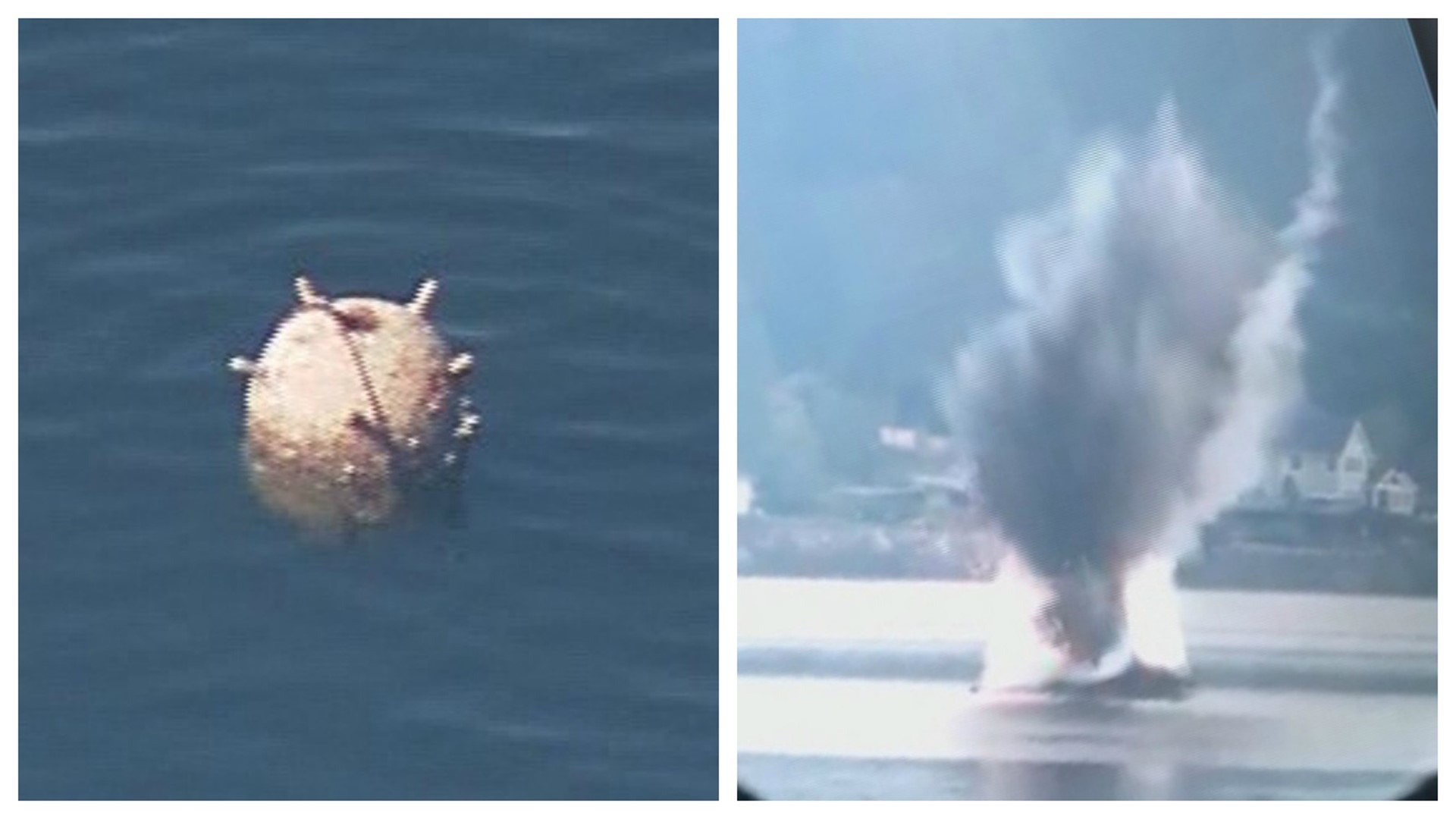 Floating mine detonated in Puget Sound near Bainbridge Island | king5.com