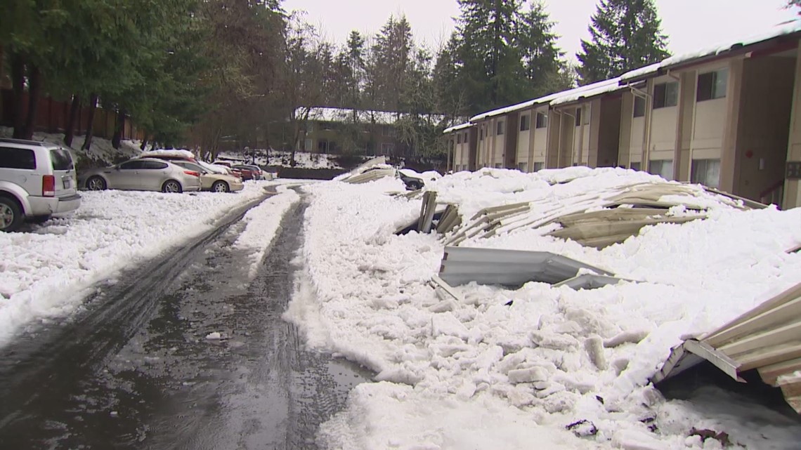 Piles of heavy snow cause damage across south Puget Sound | king5.com