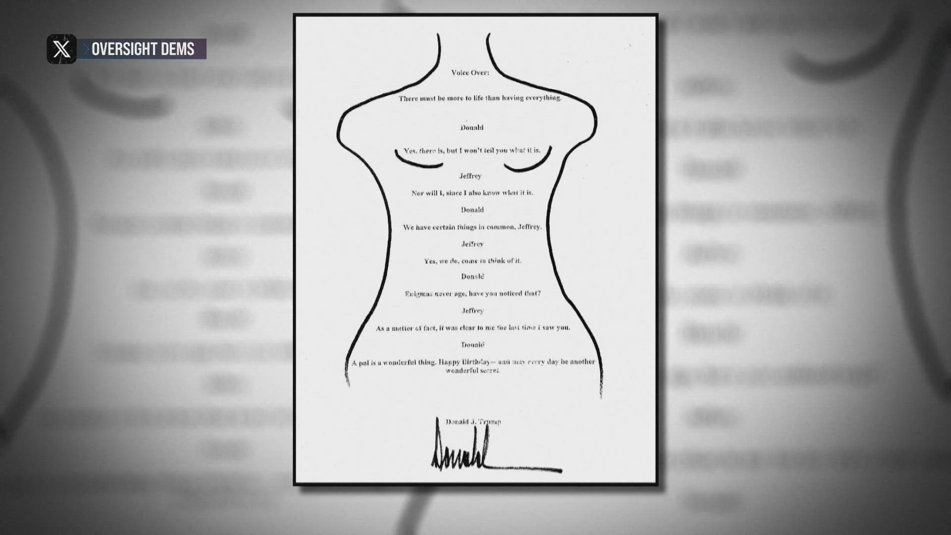 Trump note to Epstein that he denies writing is released by Congress ...