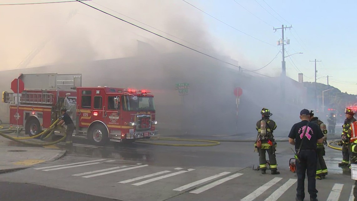 Firefighters battle large morning blaze in Seattle's Chinatown ...
