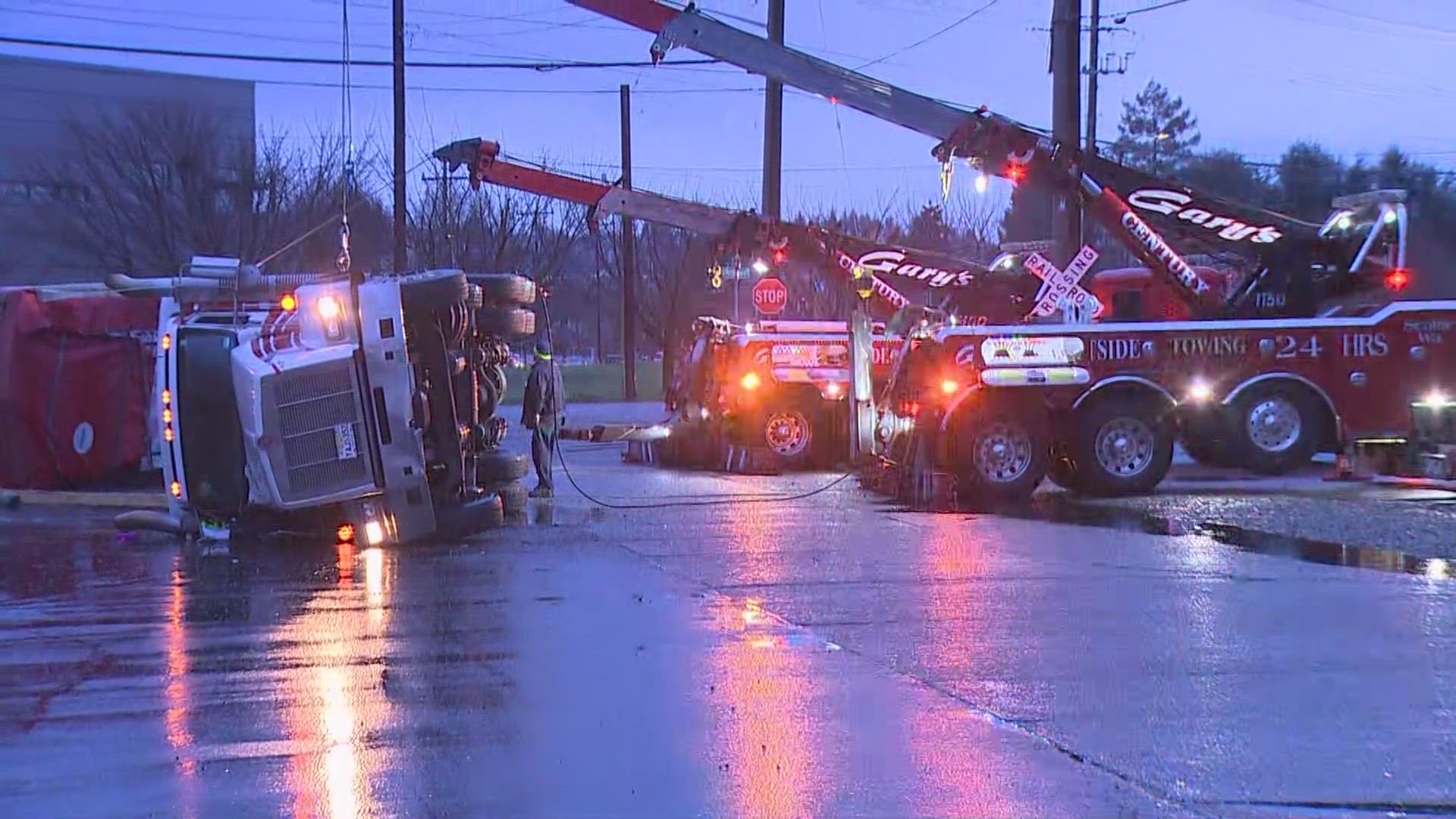 Semi-truck overturned on railroad tracks in Seattle's Georgetown ...