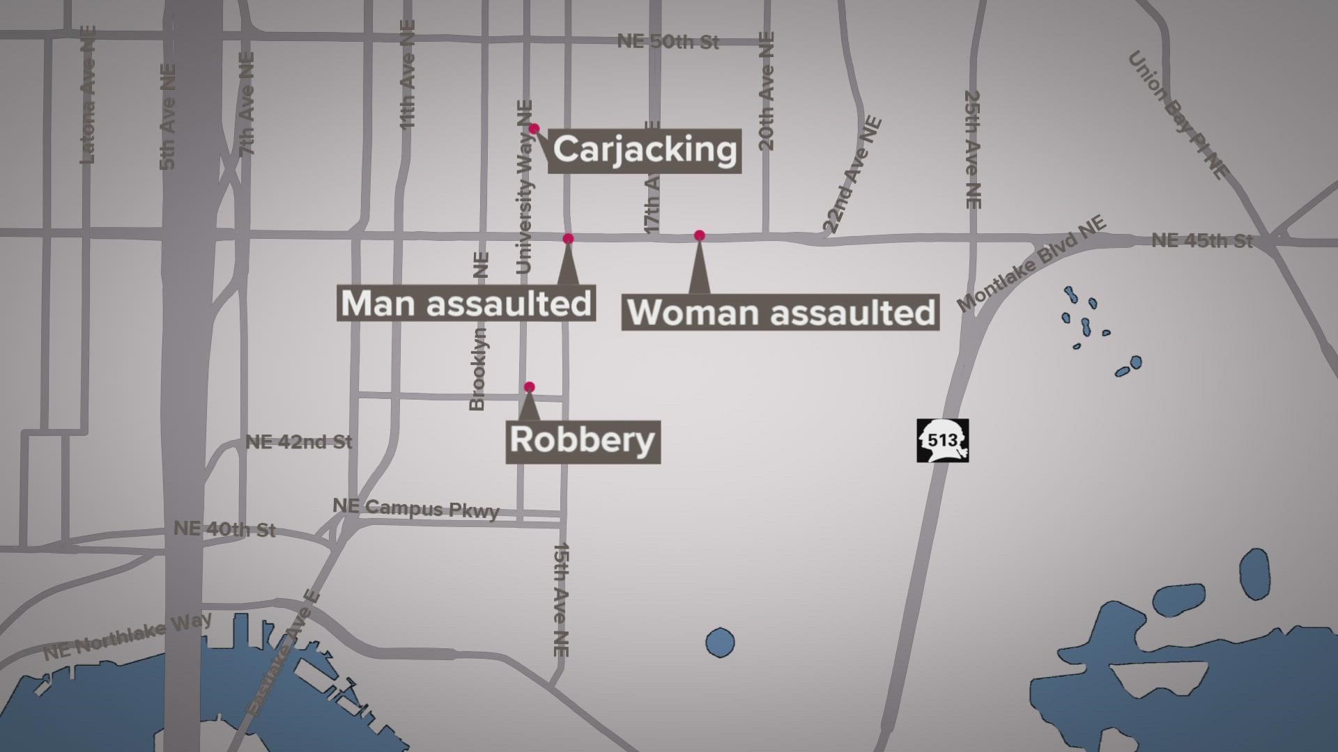 Arrests made after string of crimes in Seattle's University District ...