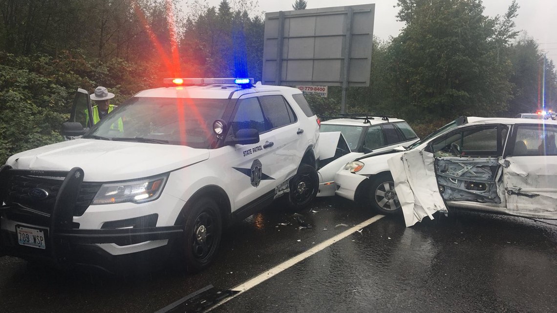 Washington State Patrol cars involved in crashes near Olympia, JBLM ...