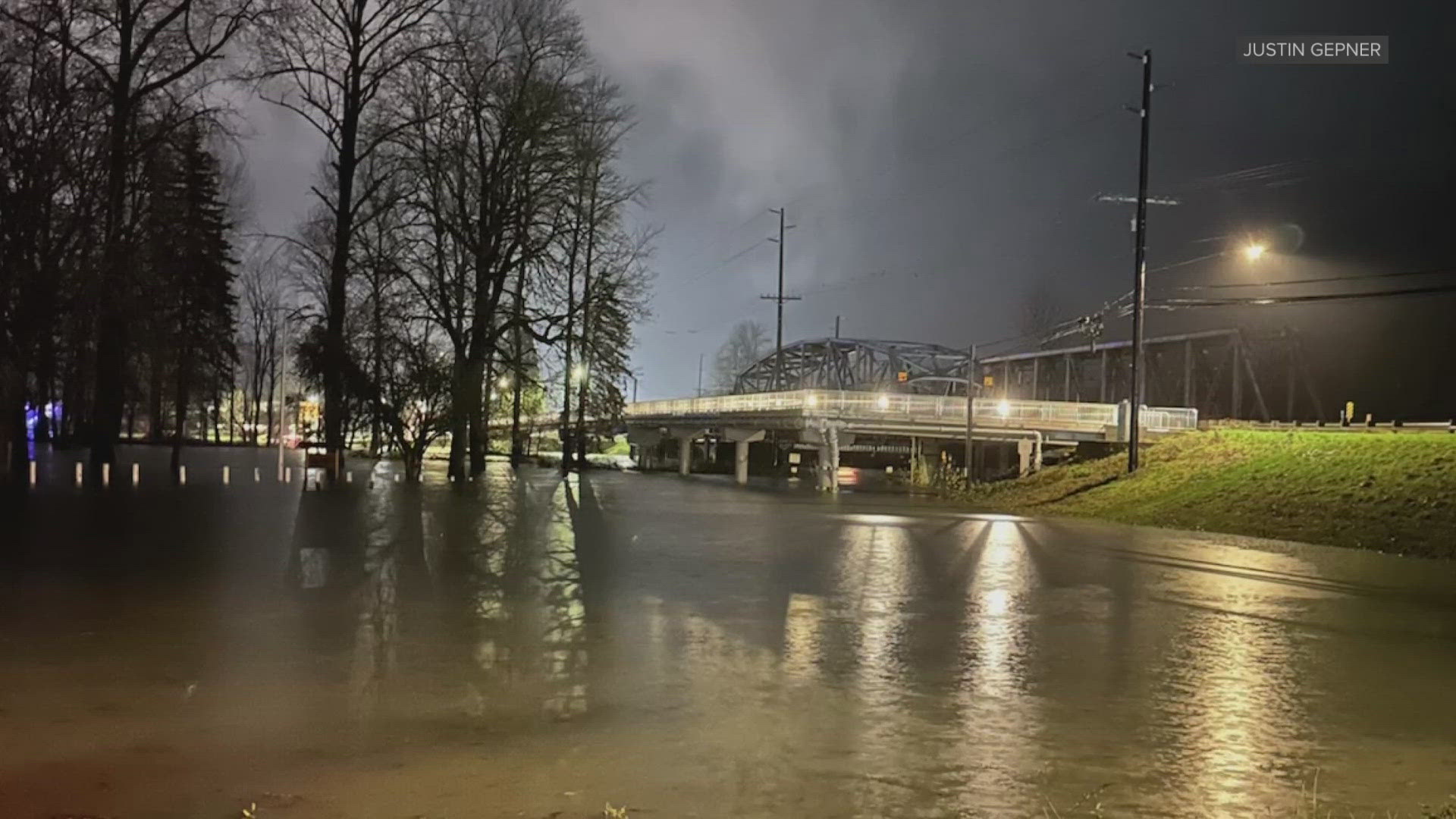 Water floods roadways, farm animals evacuated | Atmospheric river ...