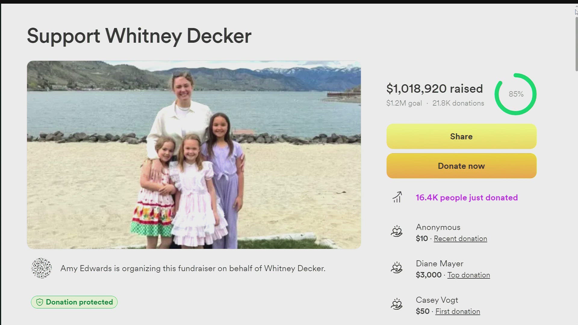 GoFundMe to support mother of 3 sisters found dead raises over $1 ...