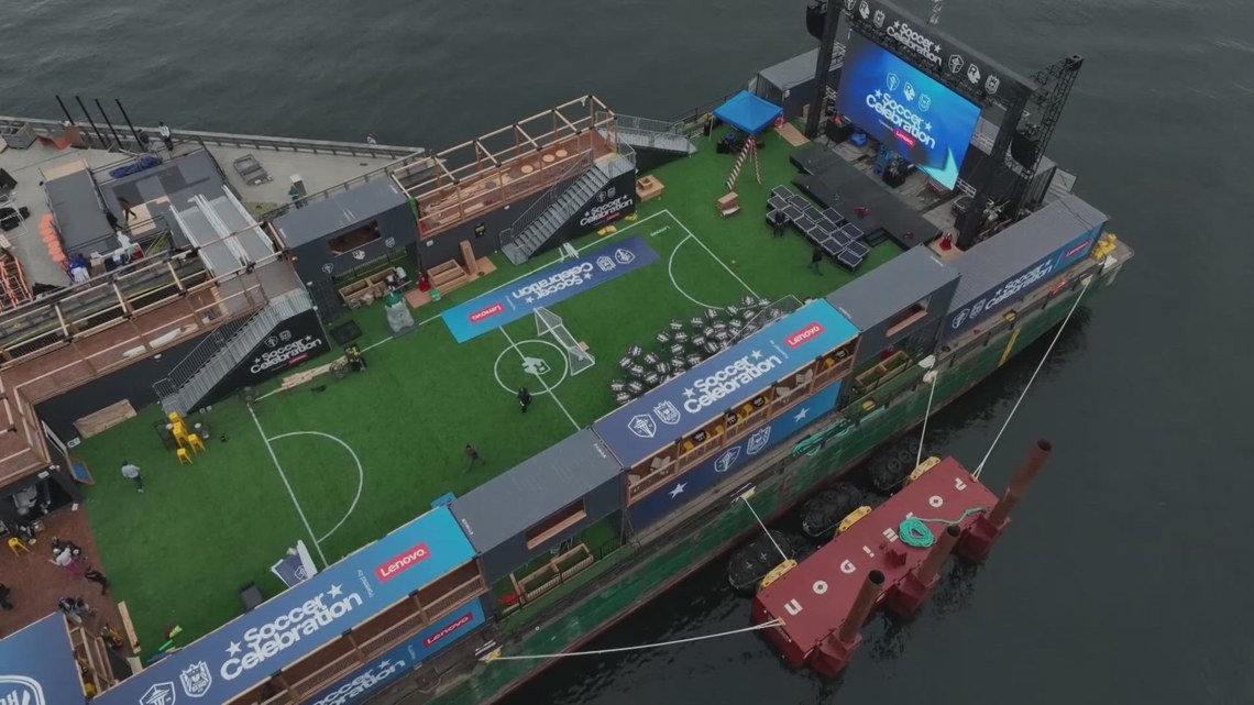 Floating fan zone brings World Cup party to Seattle Waterfront | king5.com