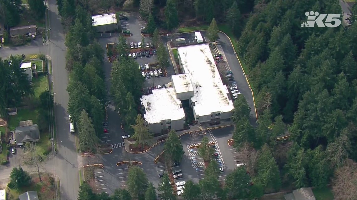 Aerial view of drive thru coronavirus testing site in Seattle | king5.com