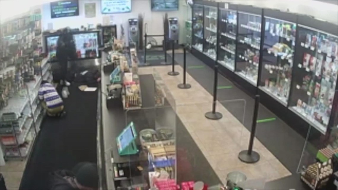 Surveillance video shows suspects robbing pot shop in Bellevue | king5.com Surveillance video shows suspects robbing pot shop in Bellevue | king5.com
