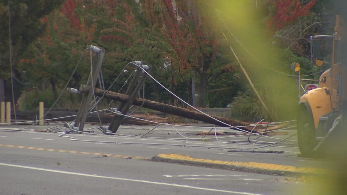 15 power poles in Seattle collapse during fall storm | king5.com