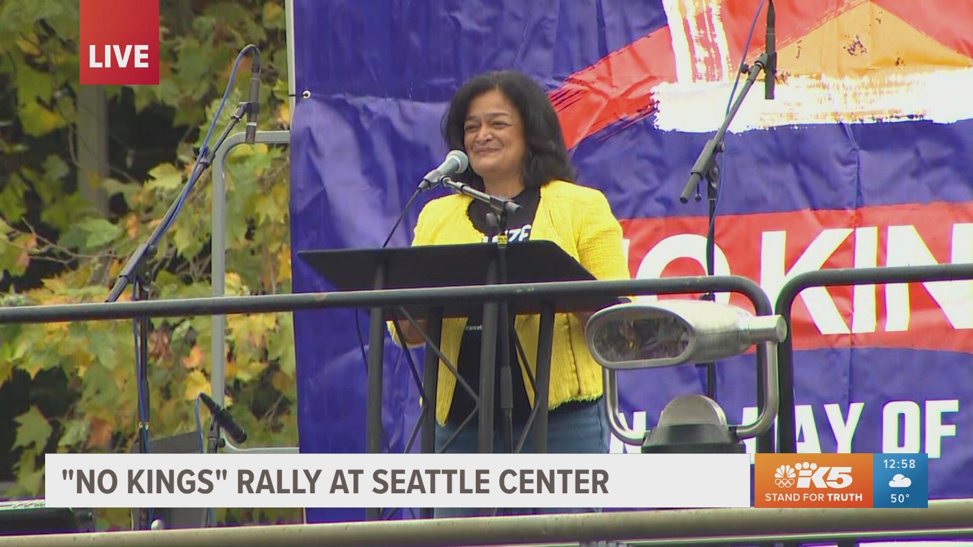 Congresswoman Pramila Jayapal at No Kings protest Seattle: 'We are the ...