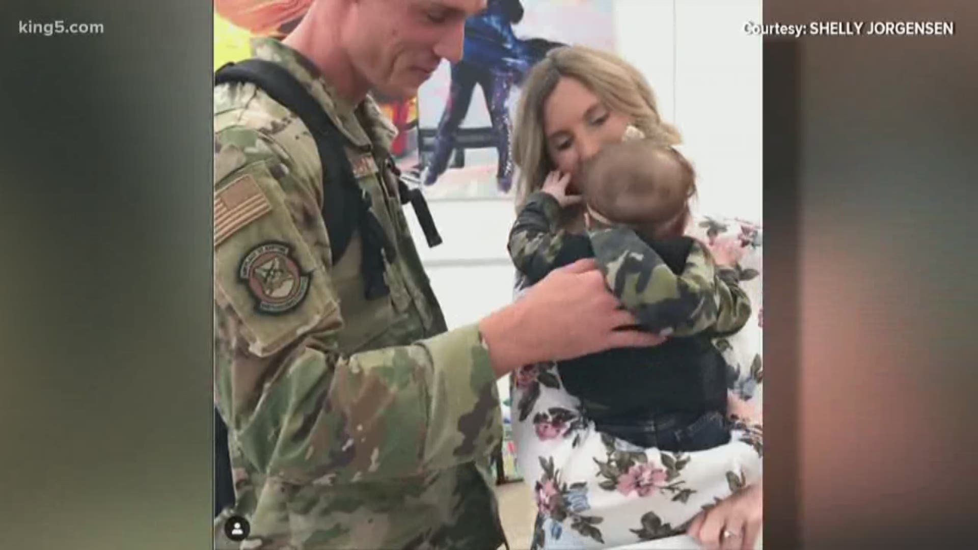 Man returning from deployment meets child for the first time | king5.com
