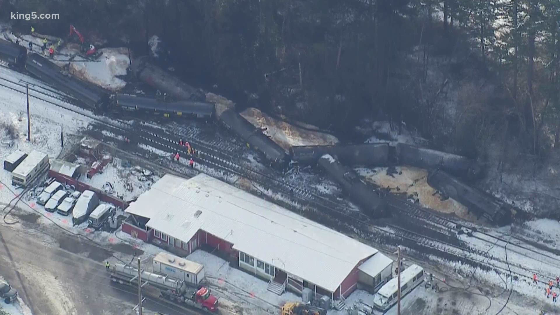 Cause under investigation after fiery train derailment in Whatcom ...