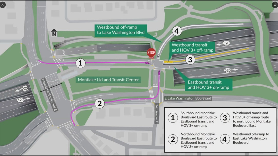 New HOV lanes open between WB SR 520, Montlake in Seattle | king5.com